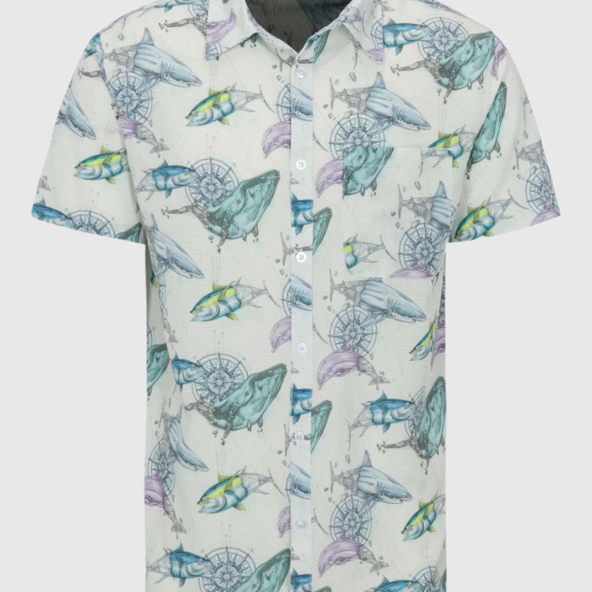 Men’s Finback Short Sleeve Shirt: Quick-Dry & Eco-friendly – Psycho Tuna