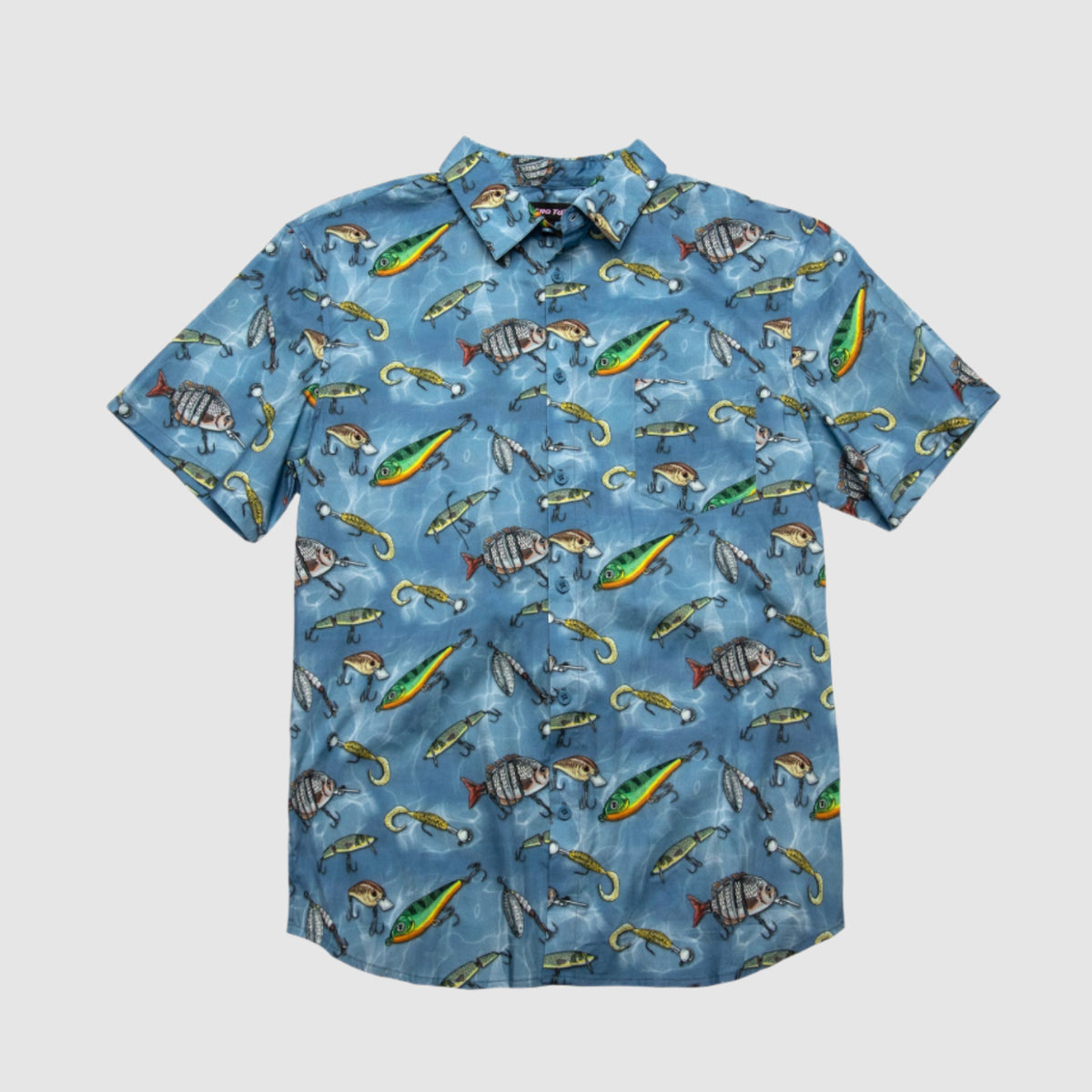 Psycho Tuna’s Men’s Lures Shirt - Surf Style Meets Fishing Art